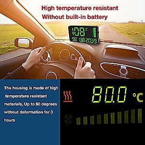 KingNeed Original Universal GPS Head Up Display Speedometer Odometer Car Digital Speed Display MPH Over Speeding Alarm Car Clock for All Vehicles C60/C60S/C80/C90 (C90)