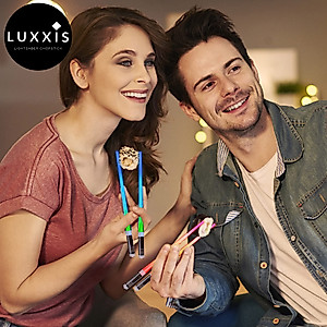 Luxxis Lightsaber Star Wars Chopsticks Light Up LED glowing Multicolor Chopsticks for Fun Theme Party and Gift Set [1 pair - Multicolor] with Bottle Opener and Gift Ready Post Card