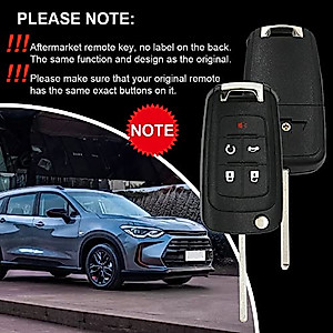 CAUORMOTE Keyless Entry Remote Flip Car Key Fob for Chevy Cruze Camaro Equinox Impala Malibu Sonic (OHT01060512), Set of 2