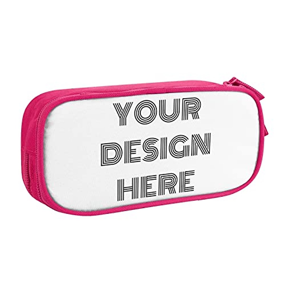 Custom Pencil Case Design Your Own Big Capacity Multifunction PersonalizedBox Bag for Students Stationery,School,Office Pink, One Size