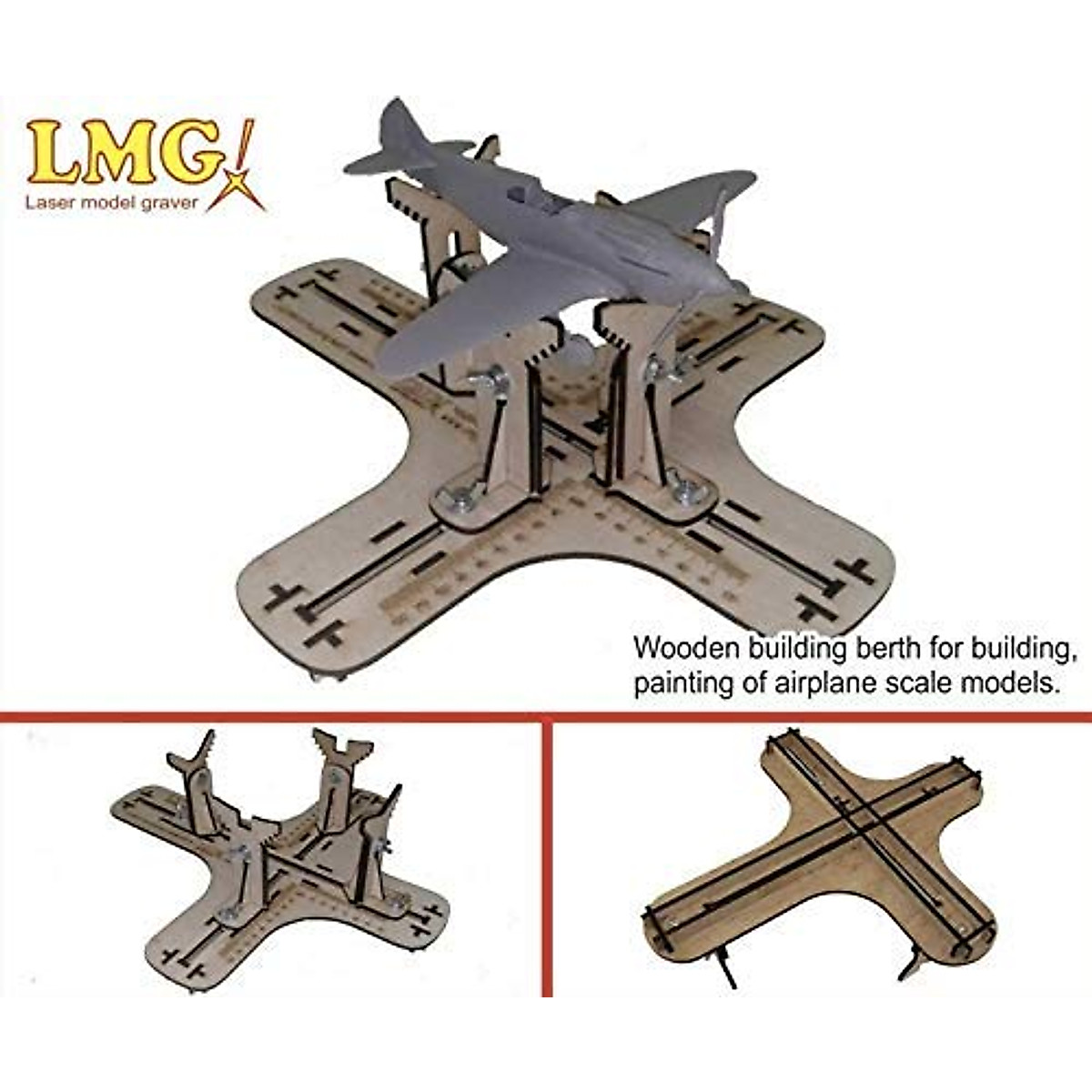 LMG BB-01 1/32-1/144 Airplane Building Berth, Laser Model Graving, Stand