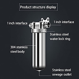 CJGS Prefilter Filtration,40 Micron Pre-Filtratio,Whole House Water Purifier- Well Water Sediment Filter Can Improve The Water Supply System of The Entire Family - 8000L Large-Flow