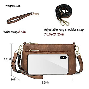 CLUCI Small Purses for Women Crossbody Bags, Cell Phone Clutch with Adjustbable Strap, Women's Leather Wristlet Purses