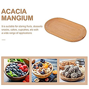 Oval Wood Tray Serving Platter: Small Wood Tray Party Wooden Plate for Display Dessert Cupcake Fruit Snacks Appetizer Sushi Food Jewelery