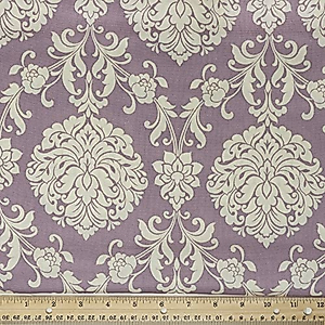 RTC Fabric, 100% Cotton Duck 45" Width Small Damask Lilac Color Sewing Fabric by The Yard
