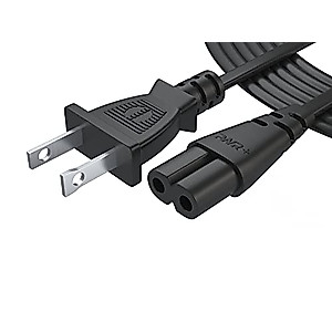Pwr AC Cable Replacement Power Cord 2 Prong 6 Feet (Black)