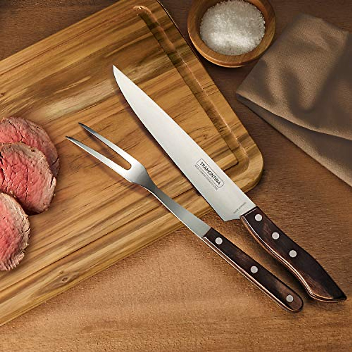 Tramontina Carving Set & Cutting Board 2 Pk - 2 Pc, 80015/006DS