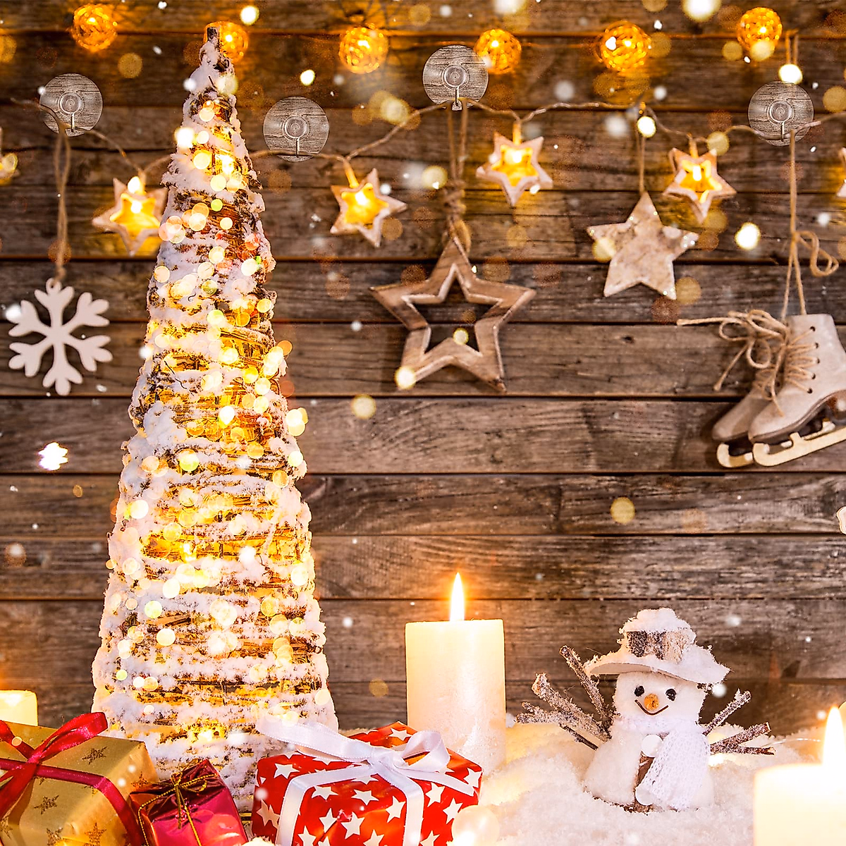 Mudder Suction Cup Hooks Wall Hooks 1.77 Inch Clear Suction Cups with Metal Hooks for Window Glass Kitchen Wall Towel Hooks Hangers Supplies for Christmas Light Decorations(80 Pieces,30 mm)