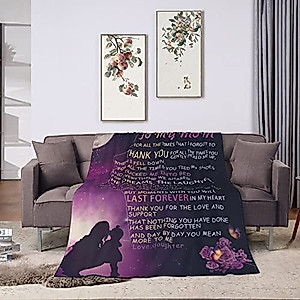 Gifts for Mom Mom Gifts from Daughters Birthday Gifts for Mom Super Soft Cozy Flannel Throw Blanket 60" x 50"