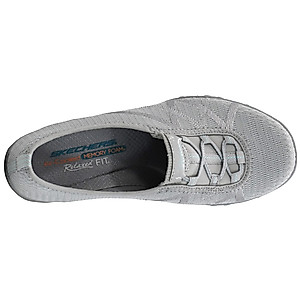 Skechers Women's Breathe Easy-A Look Sneaker, Grey/Aqua 8 W