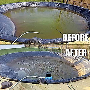 EDOU DIRECT Remote Control Pool Cover Pump | HEAVY DUTY | 1,200 GPH Max Flow | 75 W | Includes: 16' Drainage Hose & 3 Adapters | Ideal for draining water from above ground & inground pools Blue