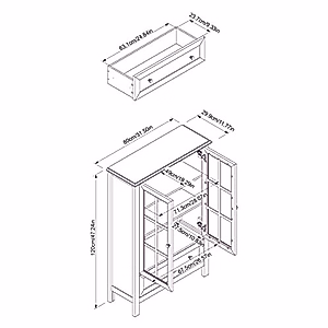 Signature Design by Ashley Miranda Accent Cabinet, 32"W x 12"D x 47"H, White
