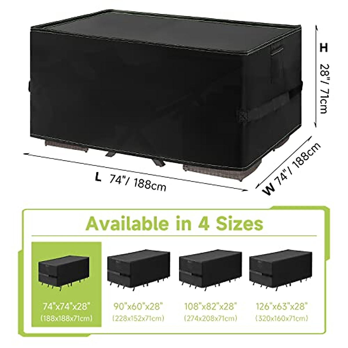 Waterproof Patio Furniture Cover, Durable Heavy Duty Patio Furniture Set Covers Wind Dust Proof Sofa Set Covers for Outdoor Table and Chair