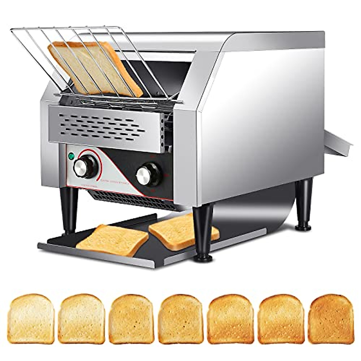 Commercial Conveyor Toaster 300PCS Per Hour Toasting Bread Bagels 110V Electric Countertop Belt Machine for Restaurant Home Bread Bagel Breakfast Food