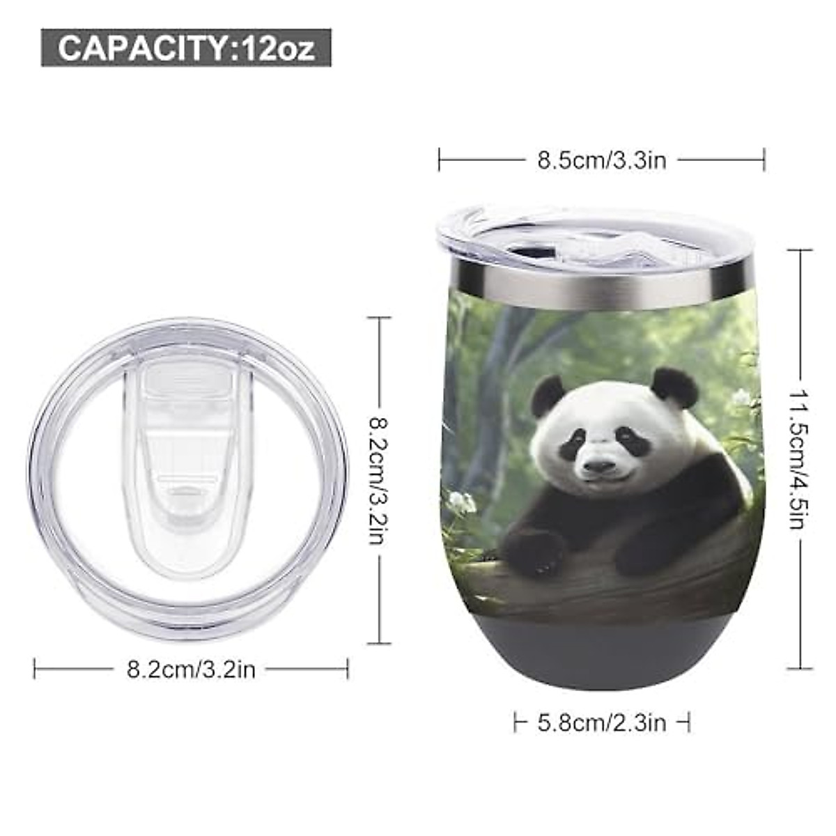 WYUSPGK 304 Stainless Steel Insulated Cup, Lovely Panda Print Smooth Rim, Durable & Reusable - Perfect for Office, Home, And Travel