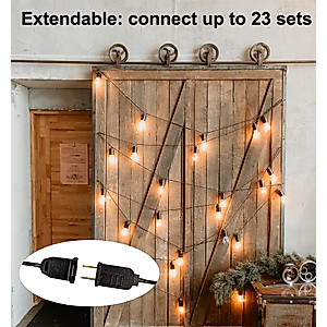 Outdoor String Lights G40 Globe LED Bulbs, Panaromia 41FT Patio Lights 30+3 Bulbs, Waterproof Shatterproof Hanging Lights for Indoor Outside Garden Home Christmas Xmas Warm White (A-LED-41ft)