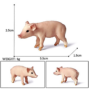 BLAPNK 4 Pcs Realistic Farm Pig Animals Model Figure Toy Set, Barn Farm Pig Family Figurines Collection Playset Preschool Science Educational Learn Cognitive Props