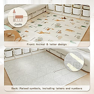 Baby Mat for Floor, 71" x 79" Large Foldable Foam Play Mat for Babies and Toddlers, Crawling Playmat, Reversible Waterproof Kids Play Mat, Play & Tummy Time, Indoor & Outdoor Use