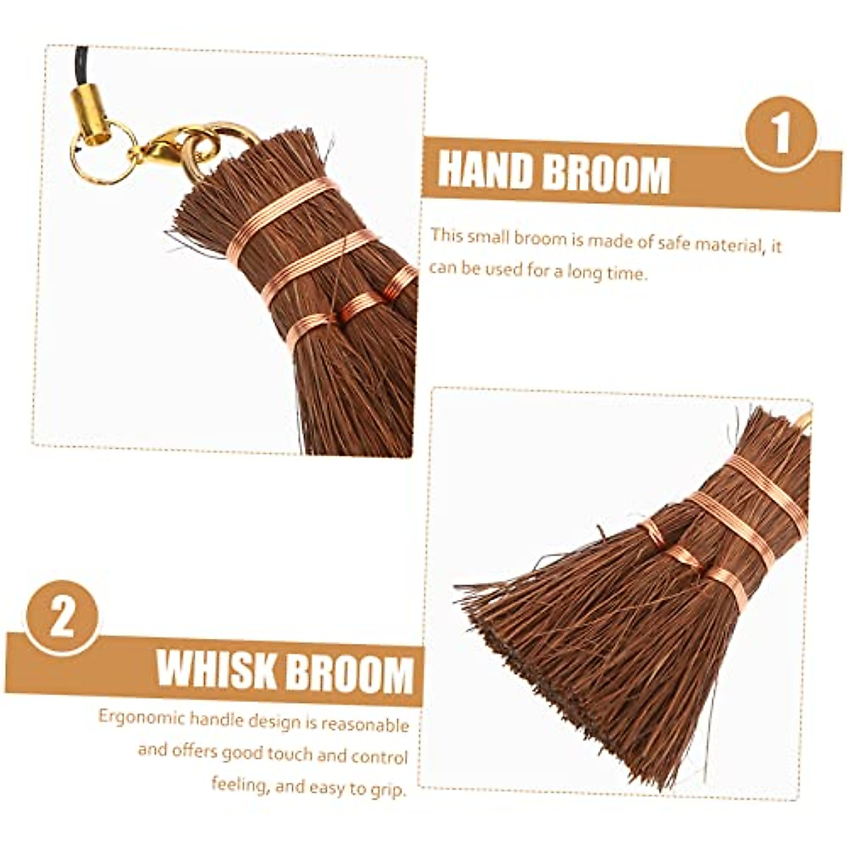 LABRIMP Small Broom Pendant Hard Brown Silk Hand Made