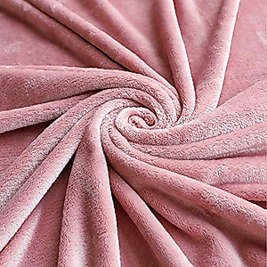 TASTHROW Large Flannel Fleece Throw Blanket, 50×70 Inch - Cozy Lightweight Thick Blanket - All Seasons Suitable for Women, Men and Kids (Pink)