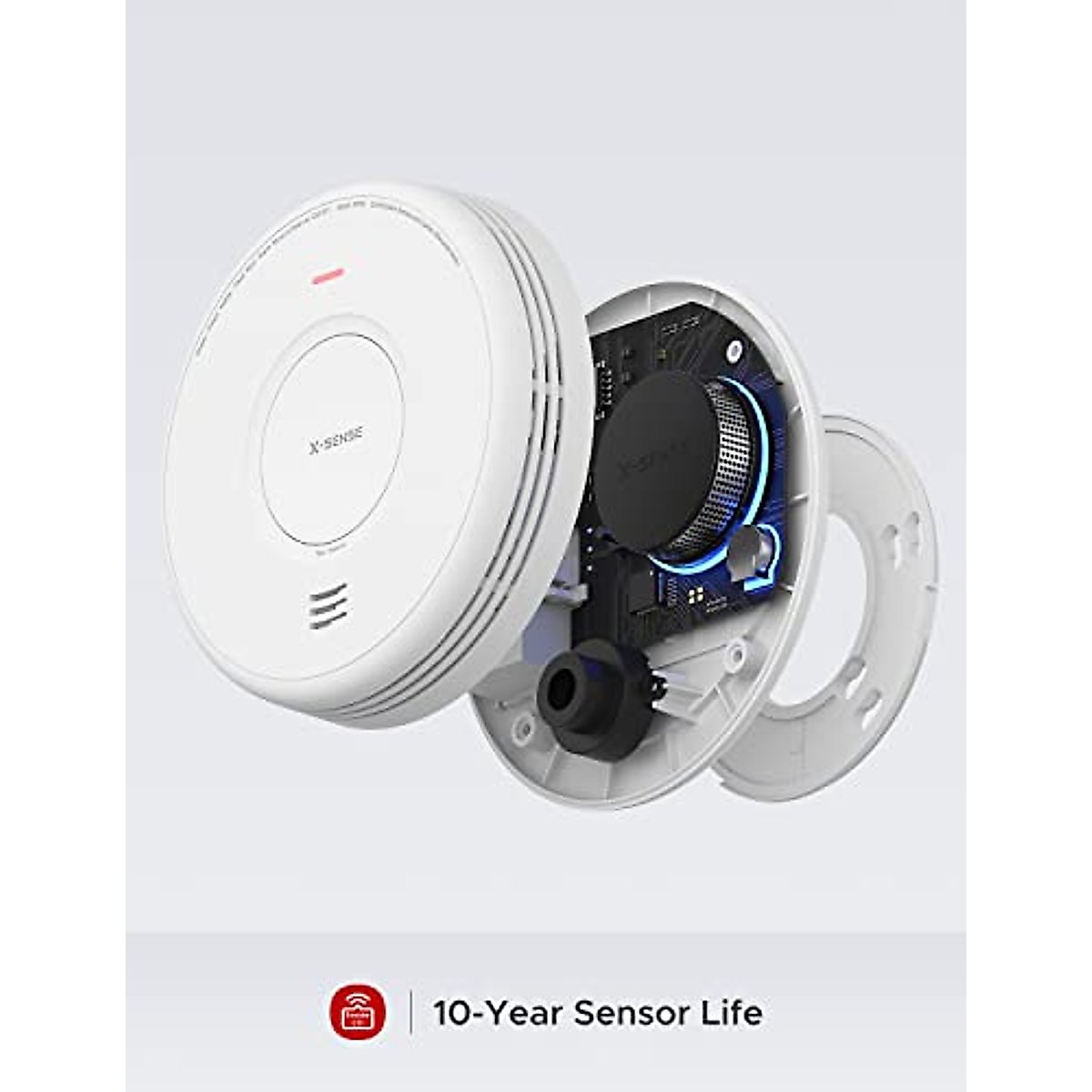 X-Sense AC Hardwired Combination Smoke and Carbon Monoxide Detector, Hardwired Interconnected Smoke and CO Detector Alarm with Replaceable Battery Backup, XP06, 1-Pack