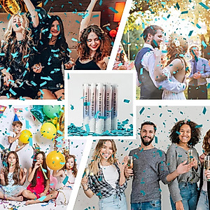 OFOZOVEY Confetti Cannons 11.8IN Gender reveal Multicolor Confetti Poppers for Wedding Celebration, Gender Revealing Party,Birthday Party, Pranks, Graduation, Christmas Eve(6 Pack Blue)