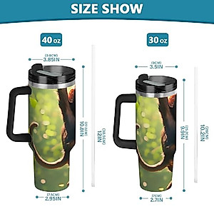 Bokkoy Joyful Monkey 40 oz/30 oz Tumbler with Handle and Straw Stainless Steel Tumbler with Lid Reusable Vacuum Insulated Cup