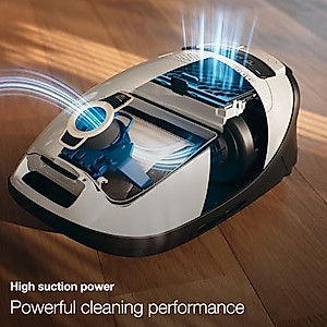 Miele Complete C3 Bagged Canister Vacuum Cleaner with Electrobrush Floorhead, Suitable for Carpets and Hard Floors, Marine Blue