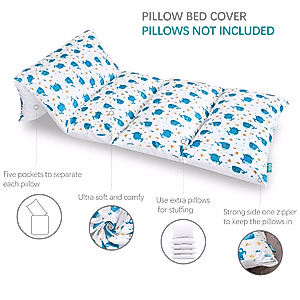 Floor Lounger Cover Non-Slip & Super Soft Floor Sofa Pillow Bed Cover, Great Choice for Kids or Adults Perfect for Slumber Party, Whale Queen (Pillow Not Included)