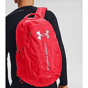 Under Armour unisex-adult Hustle 5.0 Backpack , Red (600)/Silver , One Size Fits All