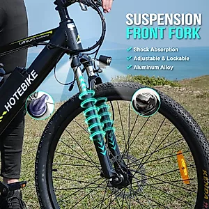 HOTEBIKE Electric Bike for Adult 750W Electric Mountain Bike 48V 13AH Removable Battery Ebike with Suspension Fork Aluminium Frame, Professional 21-Speed Gears 27.5"