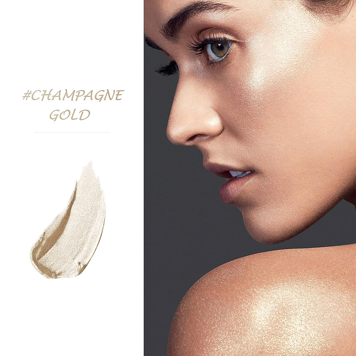 LSxia Highlighter Makeup Palette Shimmer Contour Palette Powder for Brighten Face Contour Gold Cheek Highlight Makeup,Long Lasting Highlighter Powder with Mirror for Illuminator Makeup(CHAMPAGNE GOLD)