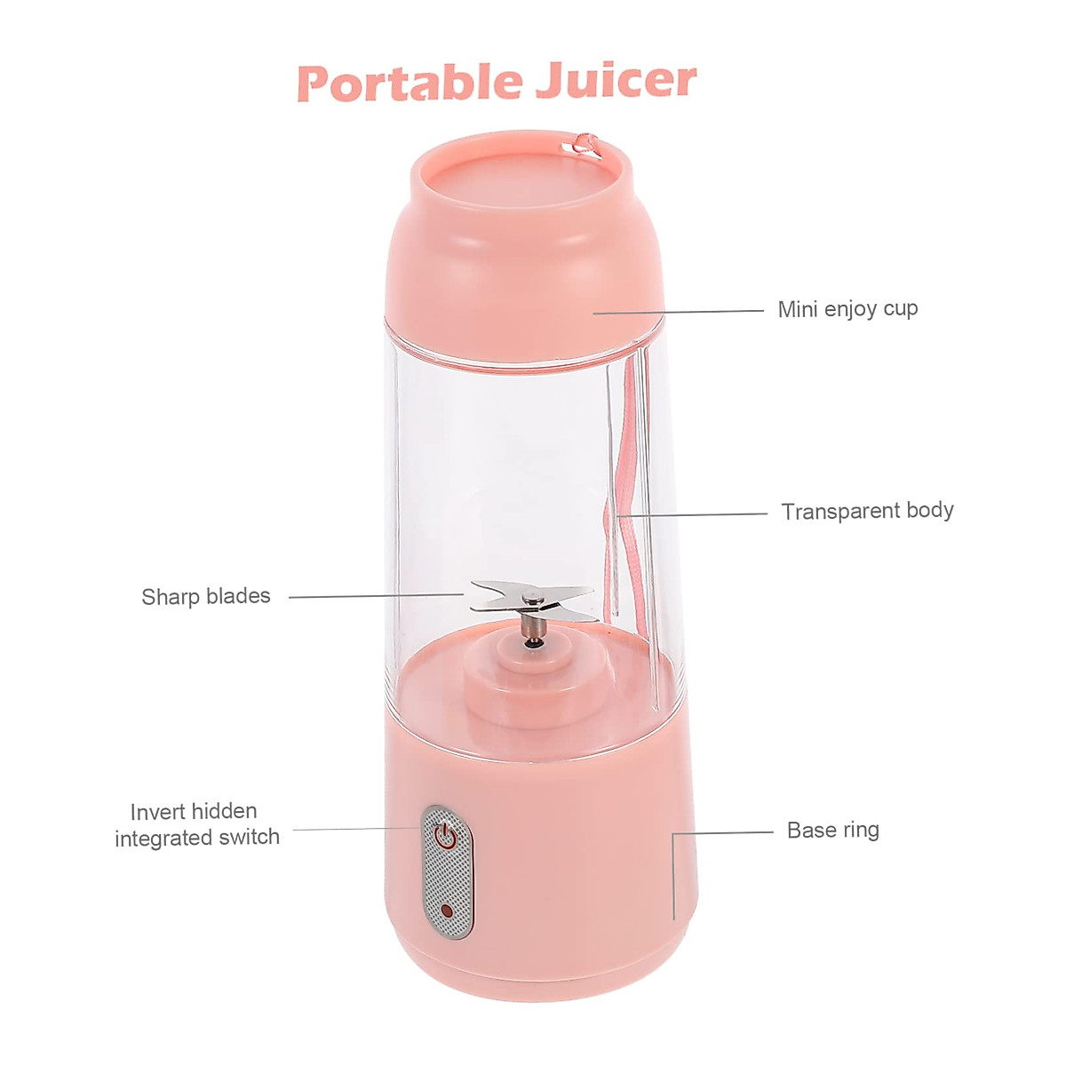 Holibanna 1 Set multifunctional juicer cup individual juicer cup blender shake mixer mini blender USB orange juicer maker travel Stainless steel portable machine