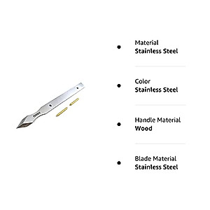 Narex Unhandled Dual Bevel Marking Knife Kit with Finger Indents Stainless Steel Blade (0.100" Thick Blade)