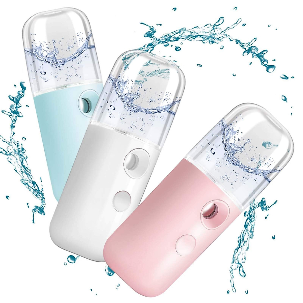 GIVERARE Nano Facial Steamer, Handy Mini Mister, USB Rechargeable Mist Sprayer, 30ml Visual Water Tank Moisturizing&Hydrating for Face, Daily Makeup, Skin Care, Eyelash Extensions-Pink