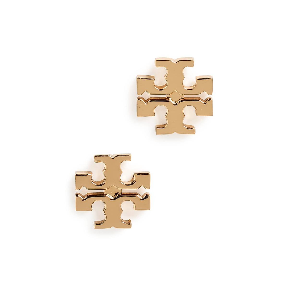 Tory Burch Women's Logo Stud Earrings, Shiny Gold, One Size