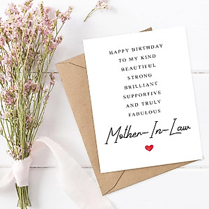Mother-In-Law Birthday Card Poem - Amazing Mother-In-Law Gift - Birthday Card Mother-In-Law - Special Mother-In-Law Birthday Card - Birthday Card For Mother-In-Law