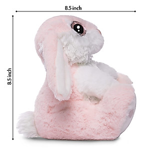 Nleio Bunny Stuffed Animal, 8.5" Plush Bunny Rabbit Stuffed Animals with Floppy Ears, Cuddly Soft Plush Toys Huggable & Washable, Easter Birthday Gift for Babies Toddlers Kids Boys Girls (Pink)