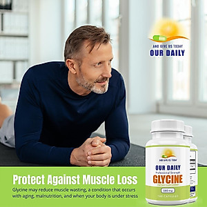 Our Daily Vites Glycine Supplement - Pure 500mg Amino Acid Supplement - 180 Capsules