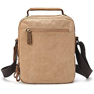 Jack&Chris Canvas Messenger Bag for Men, Man Purse Crossbody Bags for Work Business,JC5207-CANVAS-Brown