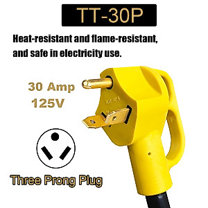 Apalie TT-30P Male to L14-30R Female Generator Transfer Switch Adapter Cord,10AWG 30A 3 Prong to 4 Prong RV Generator Plug,Generator to House Inlet Box Adapter Cord A-0020-new