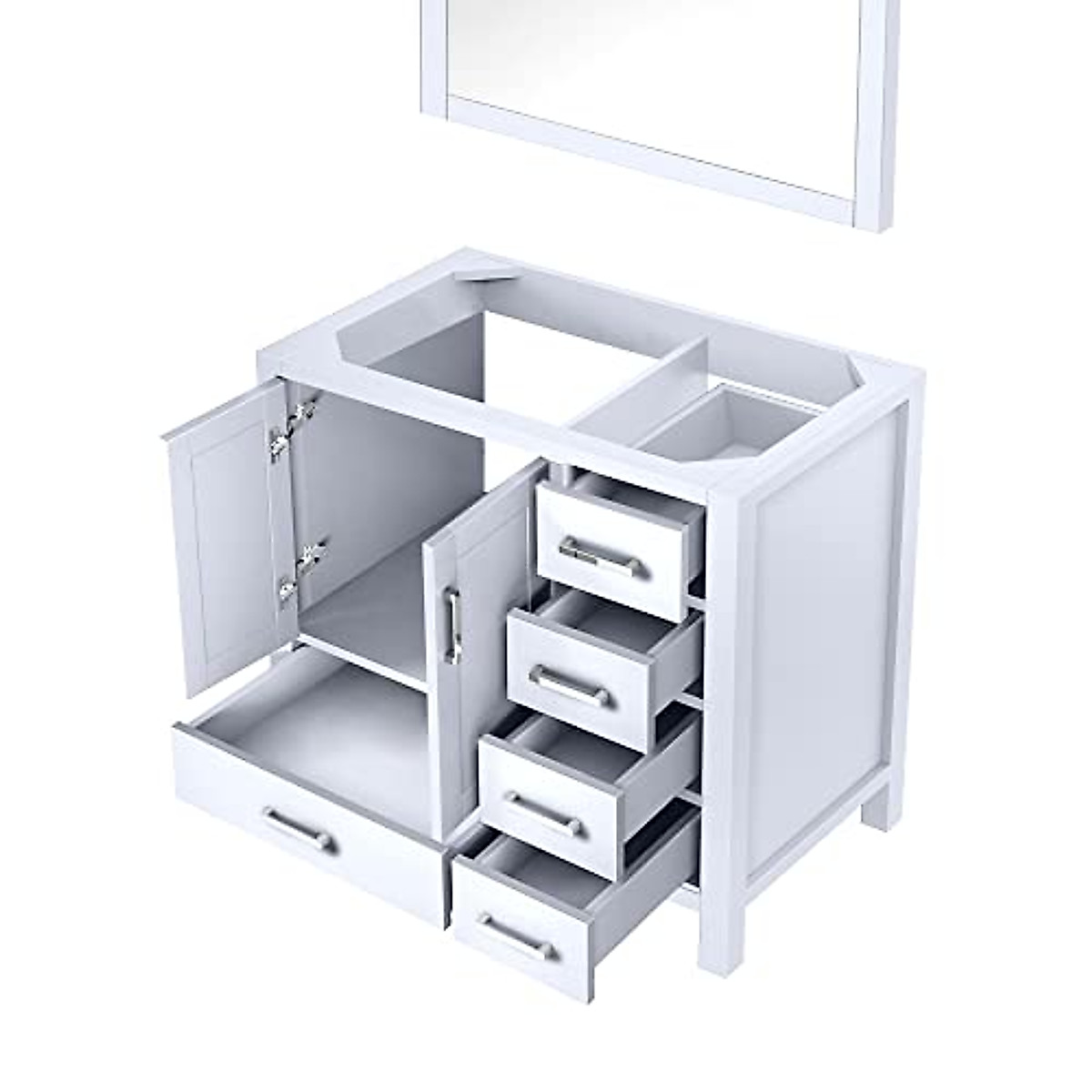 Lexora Jacques 36 in. W x 22 in. D Left Offset White Bath Vanity