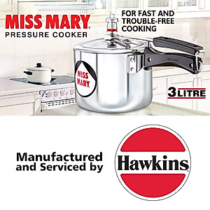 Hawkins Miss Mary Aluminium Pressure Cooker, 3 Litres