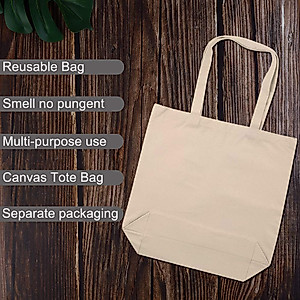 Canvas Tote Bags,2 Pcs Tote Bags Multi-Purpose Reusable Blank Canvas Bags Use For Grocery Bags,Shopping Bags,DIY Gift Bags