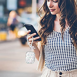 Maxjoy Compatible AirPods Pro Case Cover, Clear Laser Glitter Case for Women Girls Cute Soft Cover with Bear Bracelet Keychain Designed for Apple AirPods Pro Charging Case 2019, Star