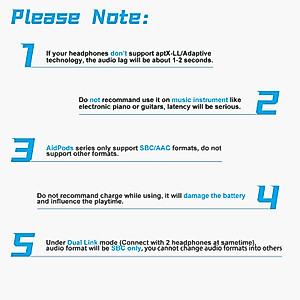 Lavales Bluetooth 5.3 Adapter for Airplane to 2 Wireless Headphones, 3.5mm Jack in-Flight Bluetooth Transmitter Receiver for TV, Dual Link AptX Adaptive/Low Latency/HD Audio for Home Stereo/PC/Gym