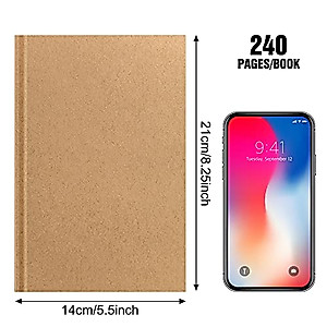 EOOUT 3pcs Blank Notebook, Hardcover Sketchbook Unlined Notebook, 120 Sheets, 100gsm Paper, 5.6 x 8.2in, Journal for Drawing, Art, Travelers Ideal Gifts, Students and Office Supplies