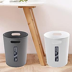 REXWOD Small Trash Can Wastebaske 1.5 Gallon Garbage Bin Round for Small Space Bathroom Office Bedroom,White 2 Pack