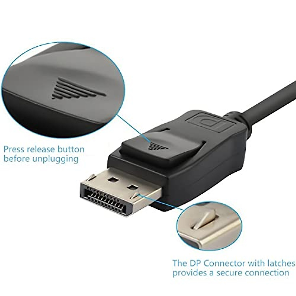 FEMORO DisplayPort to VGA Adapter 1080P Converter, Display Port DP to VGA Adapter Male to Female Connector Compatible with Computer, Desktop, Laptop, PC, Monitor, Projector, HDTV - Black