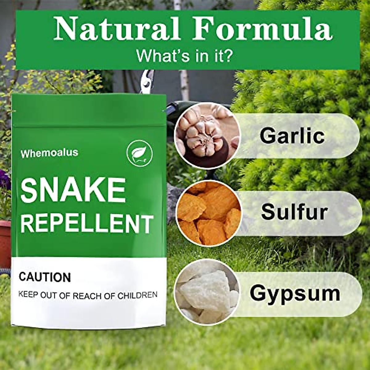 Whemoalus Snake Repellent for Yard Powerful, Snake Away Repellent for Outdoors, Snake Repellent for Outdoors Pet Safe,Keep Snakes Away Repellent for Yard, Rattlesnake Repellent for Home 8 Balls/Bag